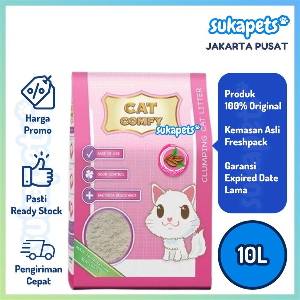 Jual Cat Comfy Bentonite Cat Litter Pasir Kucing Gumpal Wangi Coffee 10L | Shopee Indonesia