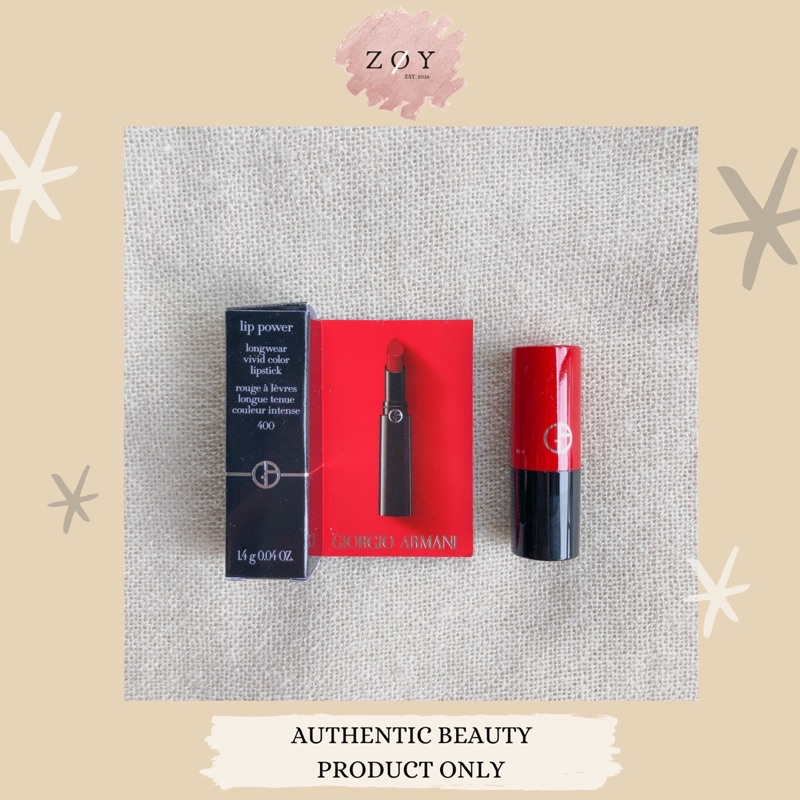 Jual Giorgio Armani Lip Power Long Lasting Satin Lipstick 1.4gr - 400 ...