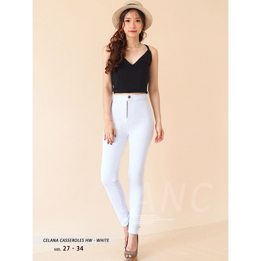 Jual Celana Skinny HW Small Jumbo - Celana Caseroles White HW Jeans ...