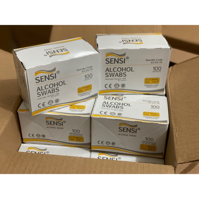 Jual Alkohol Alcohol Swab Kesehatan Medis SENSI box Indonesia|Shopee ...