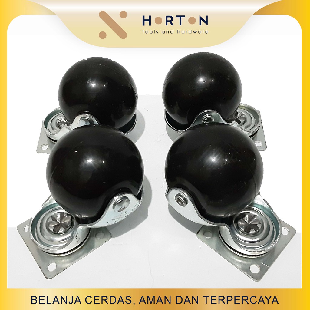 Jual Roda Karet Hitam Bulat 2 Inch per set isi 4 pcs | Shopee Indonesia