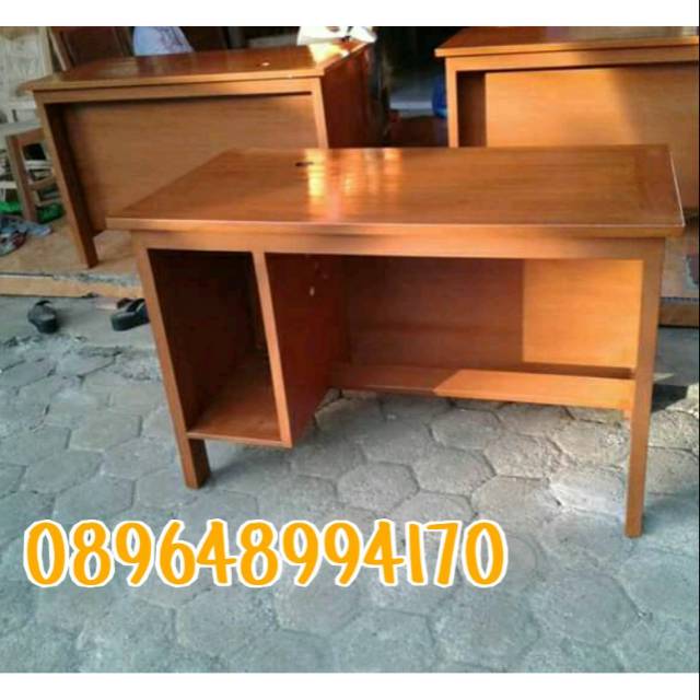 Jual Meja kantor meja komputer kayu jati finishing | Shopee Indonesia
