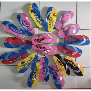 Sendal Custom | Sendal nama | Sendal murah | Sendal Jepit | Shopee ...