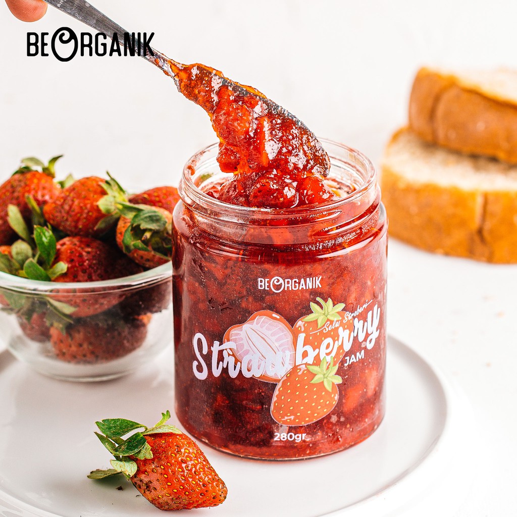 Jual Beorganik Strawberry Jam / Selai Stroberi 280gr | Shopee Indonesia