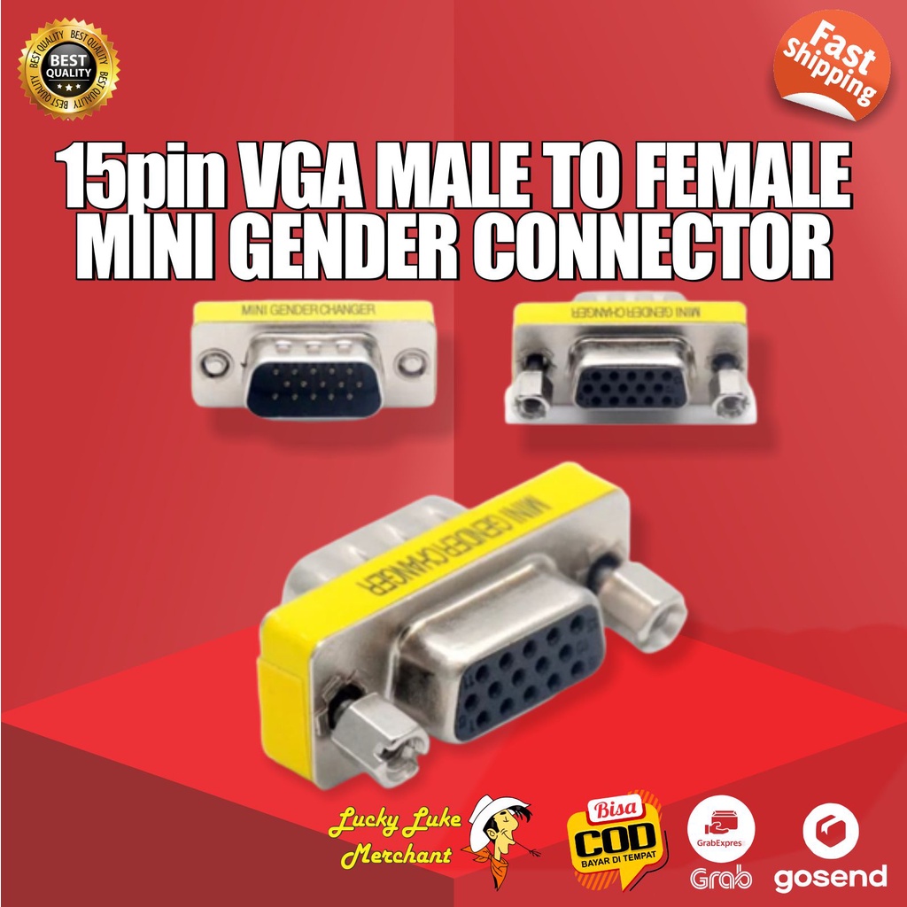 Jual 15pin Vga Male To Memale D-sub Dsub Mini Connector Adapter Dongle ...
