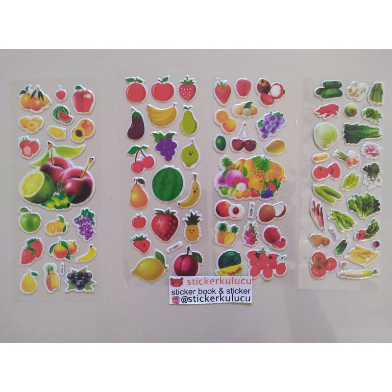 Jual Stiker anak timbul BUAH / SAYUR 7x19cm | Shopee Indonesia