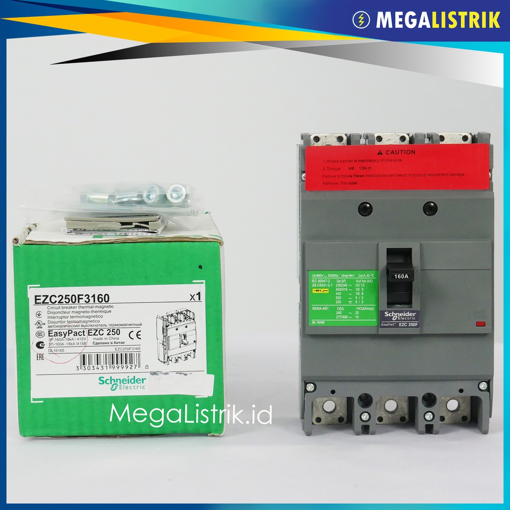 Jual SCHNEIDER MCCB 3P 160A / NFB / EZC EASYPACT BREAKER EZC250F3160 | Shopee Indonesia