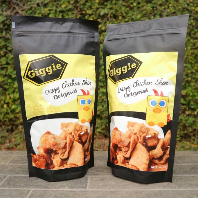 Jual Giggle Chicken Skin Cemilan keripik kulit ayam RASA ORIGINAL ...