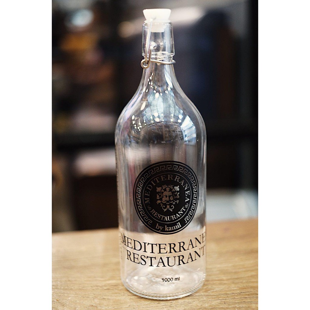 Jual Botol Kaca Glass Bottle Mediterranea Tempat Air 1L | Shopee Indonesia