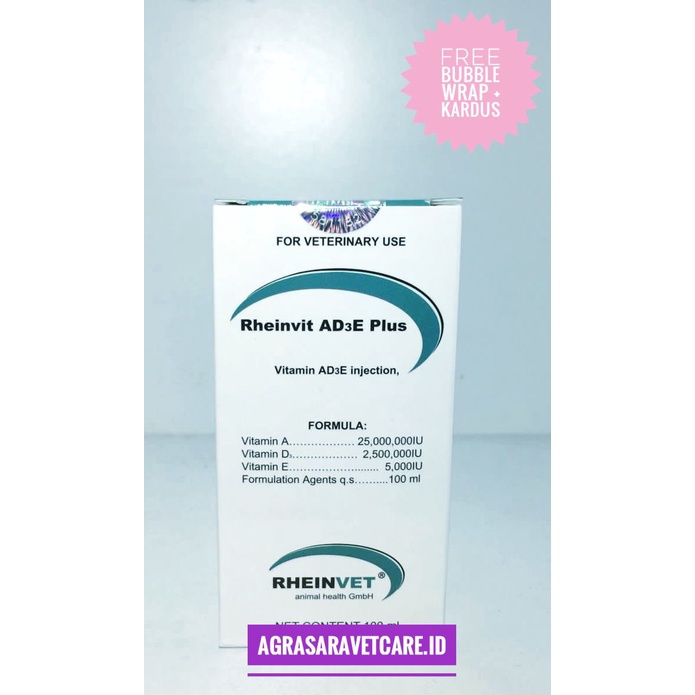Jual RHEINVIT AD3E PLUS 100 ml - vitamin ad3e mirip VITOL VIGANTOL FERTILIFE | Shopee Indonesia
