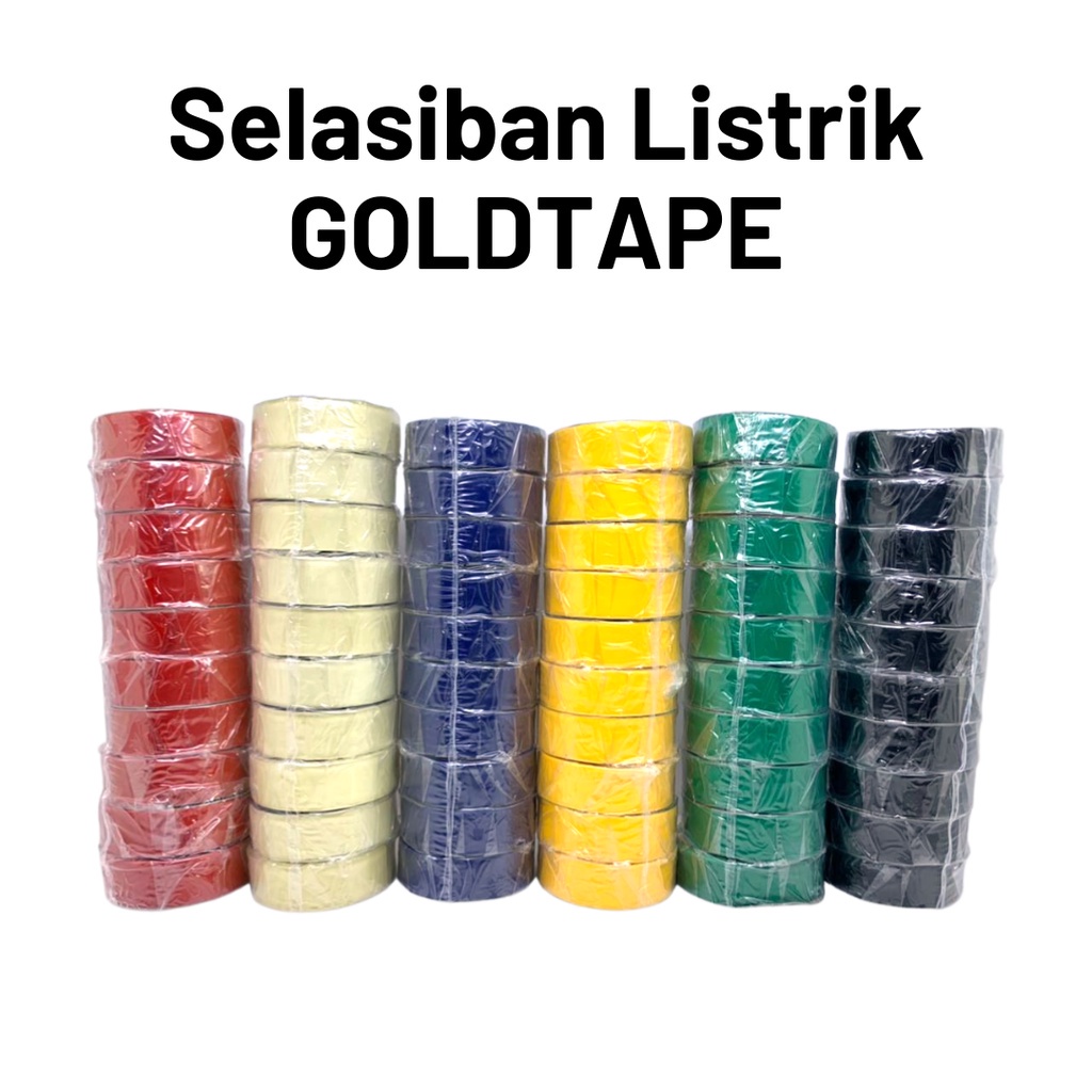 Jual Isolasi Listrik Goldtape 3/4 inch PVC Goldtape (Per Roll=10pcs ...