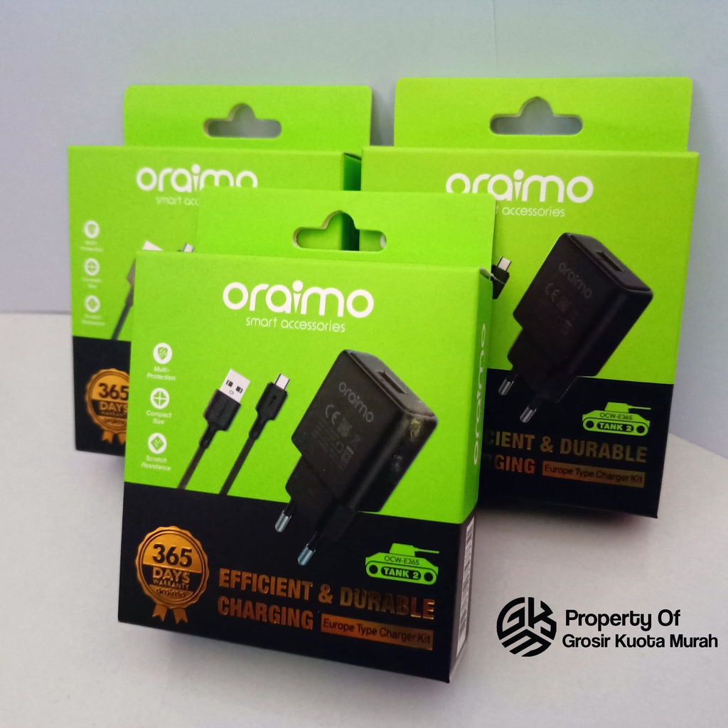 Jual Oraimo Compact Charger Fast Charging dengan Kabel Micro USB OCW ...