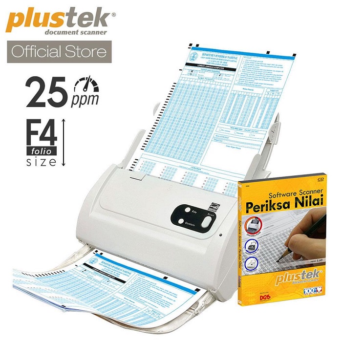Jual Scanner Plustek Periksa Nilai LJK PS283 - 25 Lembar/menit (F4 ...