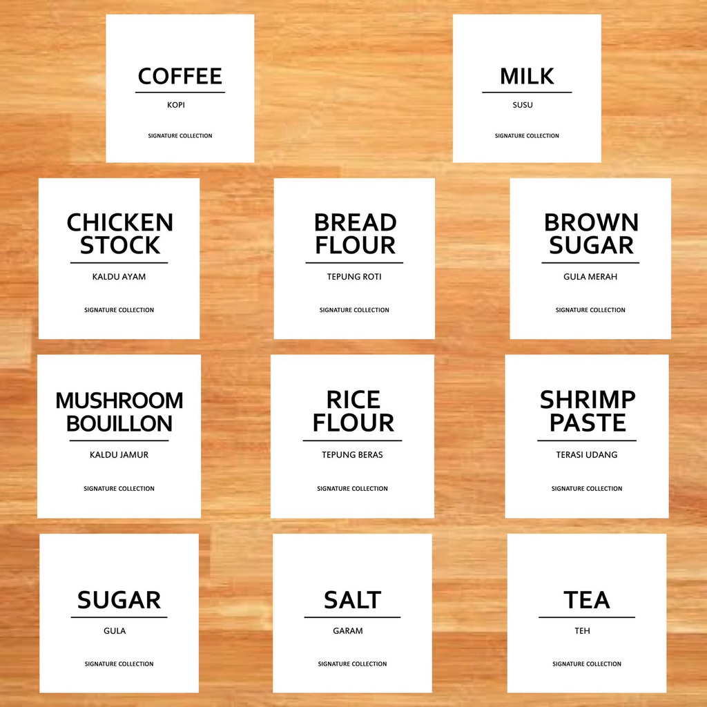 Jual Sticker Vinyl 6x6cm Stiker Label Bumbu Dapur Gula Garam Tepung ...