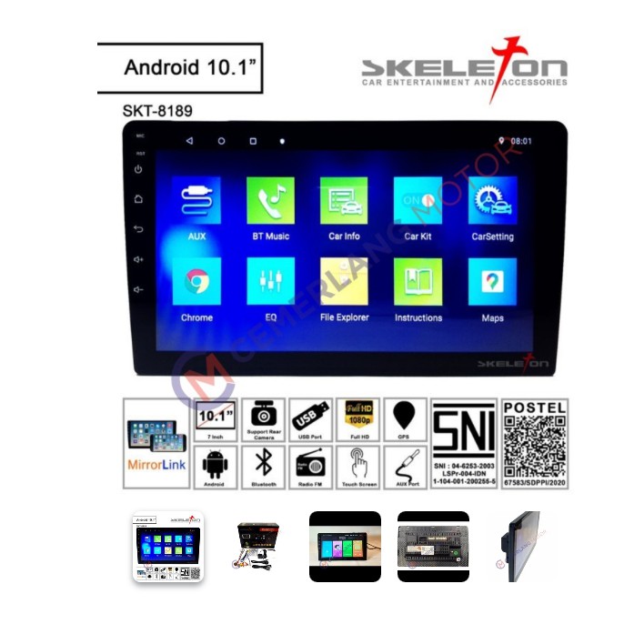 Jual HEAD UNIT DOUBLE DIN ANDROID 10 INCH SKELETON 8189 MIRROR LINK ...