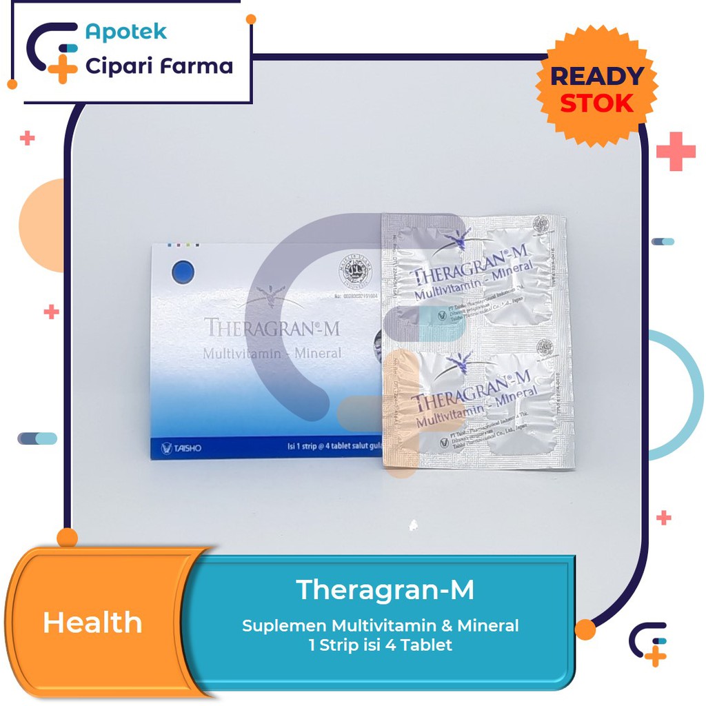 Jual Theragran M Suplemen Multivitamin dan Mineral isi 4 Tablet ...