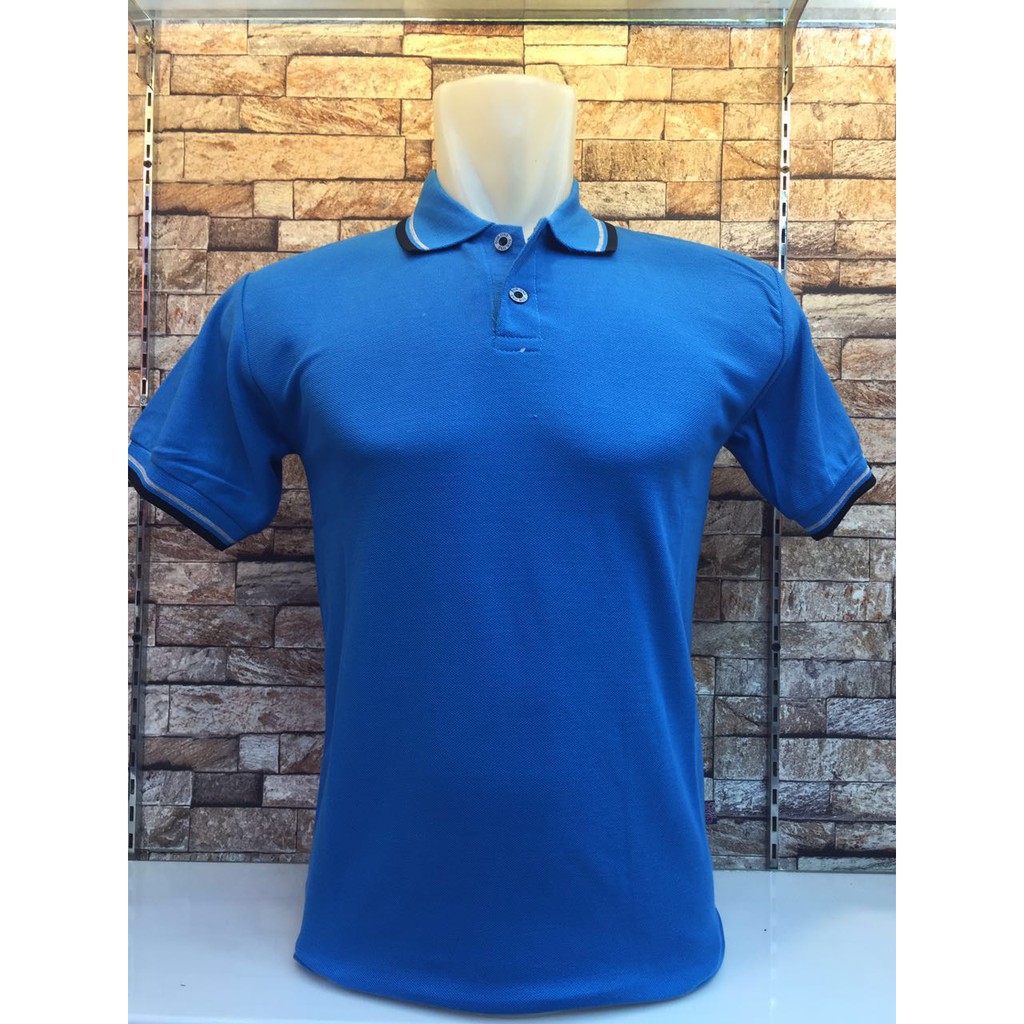 Jual KAOS KERAH LIST BIRU TURKIS - POLO KERAH MURAH WARNA BIRU TURKIS ...