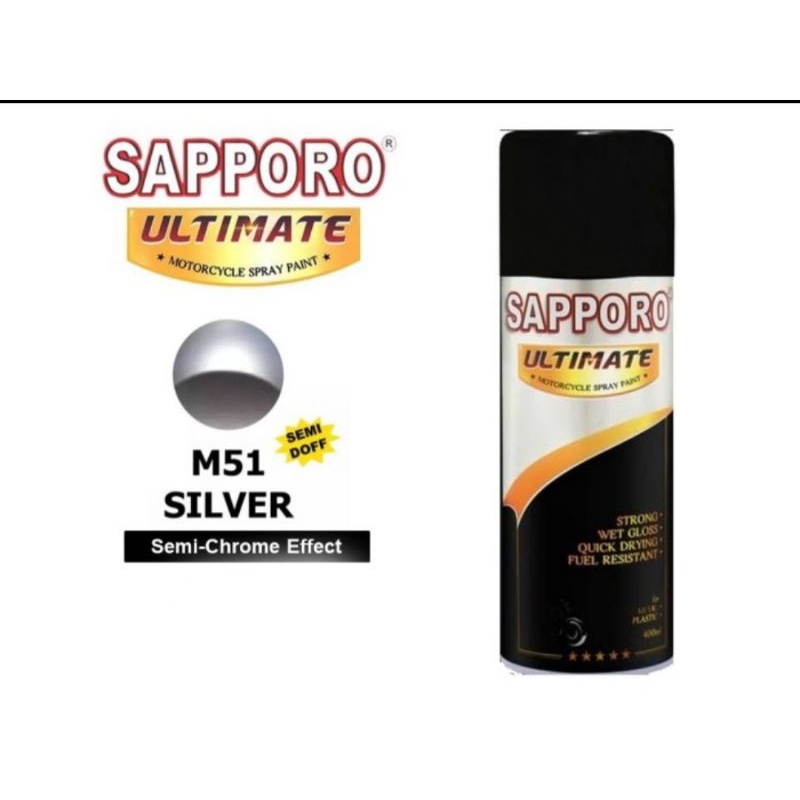 Jual SAPPORO ULTIMATE M51 SILVER CAT SEMPROT AEROSOL SPRAY PAINT WARNA ...