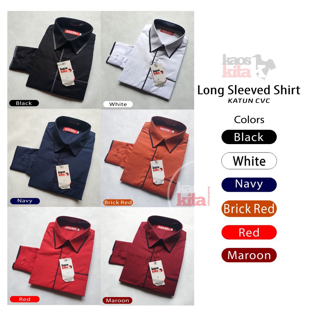 Jual Kemeja Polos Panjang / Hem Polos Panjang / Kemeja Kerja | Shopee ...
