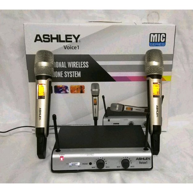 Jual Mic Wireless ASHLEY VOICE 1 VOICE1 UHF 2 Mic Pegang Kualitas Bagus ...
