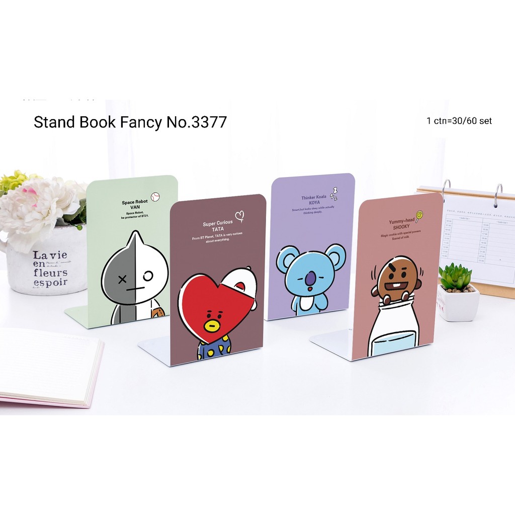 PEMBATAS PENYANGGA BUKU BESI BOOK END BESI GAMBAR LUCU BOOK STAND ...