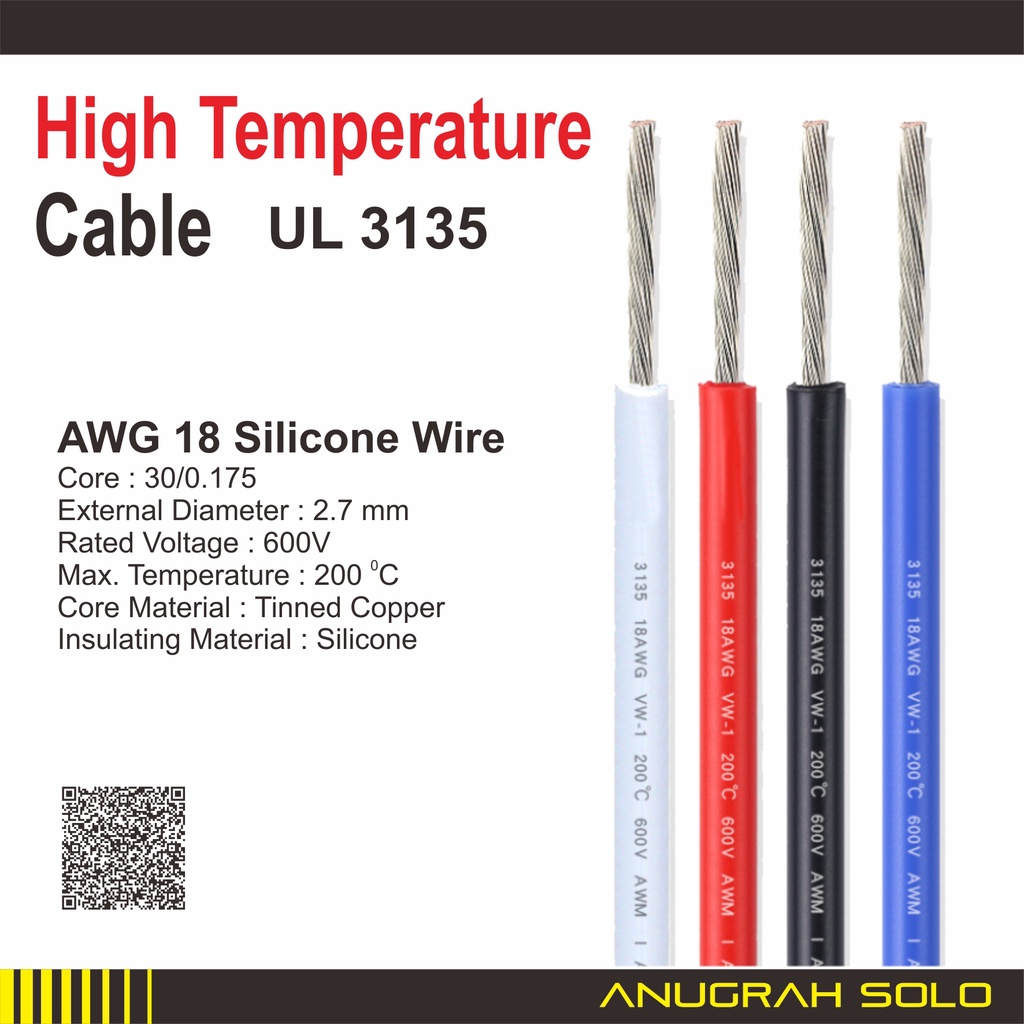 Jual Kabel Serabut Tahan Panas 18AWG Silicone Cable 18 AWG Silicone Wire | Shopee Indonesia