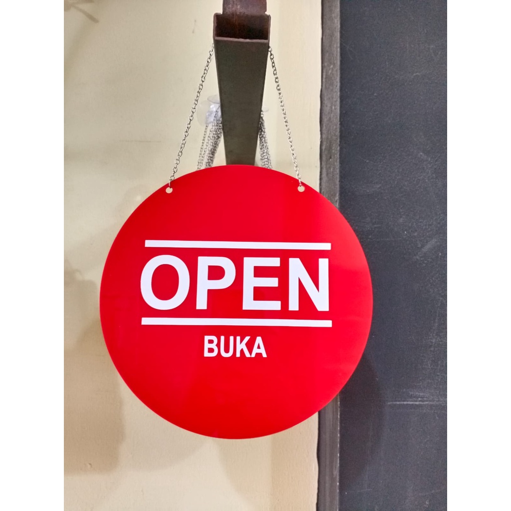 Jual Acrylic Signage Open Close/Akrilik Open Close (Bulat Merah ...