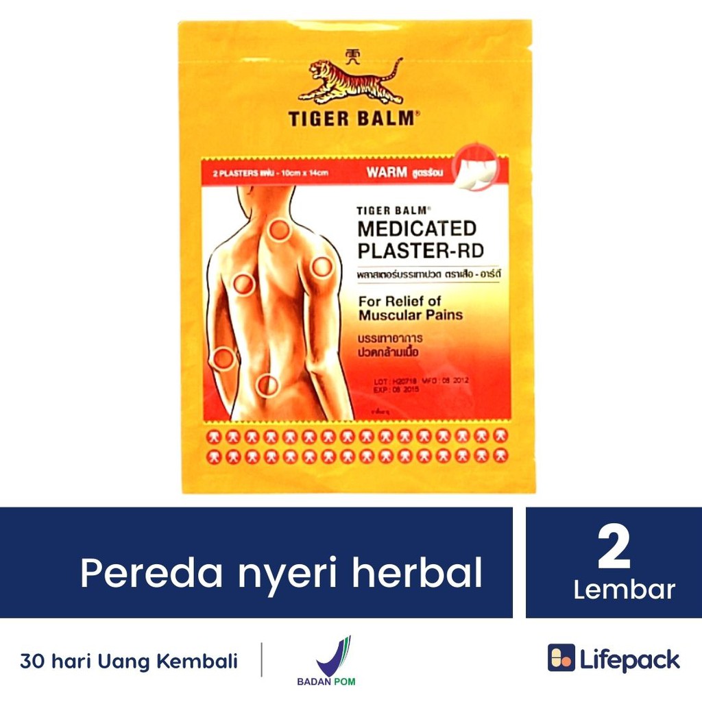 Tiger Balm Plaster Warm - Obat Sakit Kepala Pilek Kembung Nyeri ...
