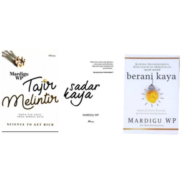 Jual Paket 3 Buku Tajir Melintir, Sadar Kaya, Berani Kaya - Mardigu WP | Shopee Indonesia