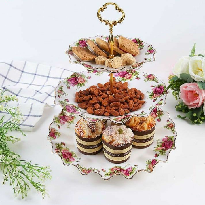 Jual Tempat Kue / Cake Stand 3 Tier Capodimonte Indonesia|Shopee Indonesia