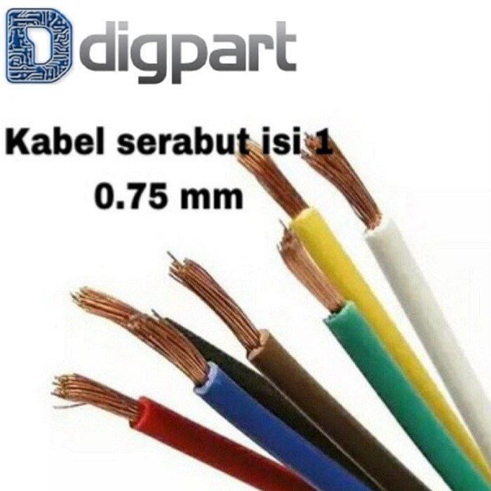 Jual Kabel Listrik Serabut 0,75 mm NYAF 1 x 0.75 mm per meter Indonesia|Shopee Indonesia