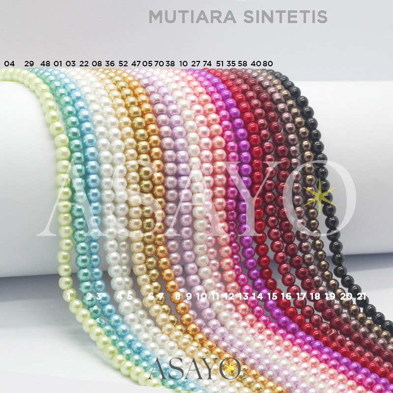 Jual (Ecer) Mutiara Sintetis / MutSin 6mm, 1 rcg, Berat (Foto 1 ...