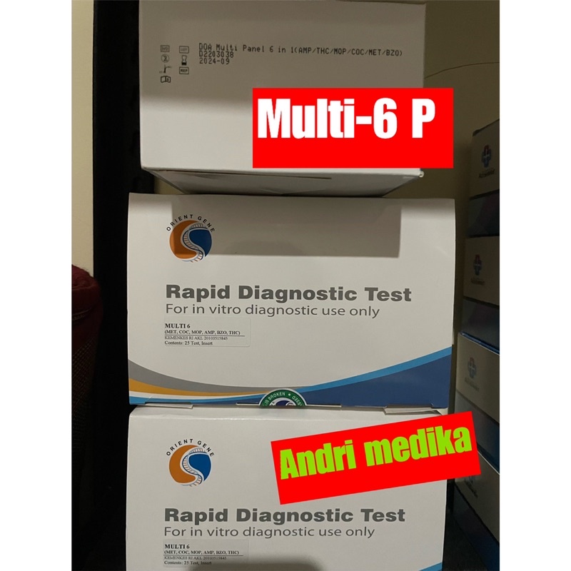 Jual Tes Urine Narkoba-Multi6 Parameter OrientGene Harga murah isi 25 ...