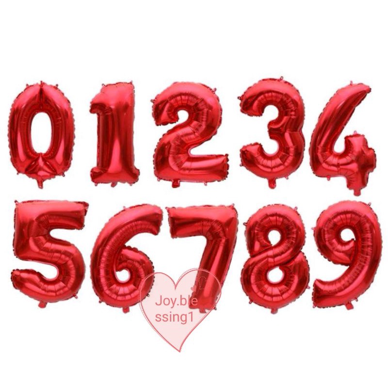Jual BALON FOIL ANGKA MERAH 32" 80 CM | Shopee Indonesia