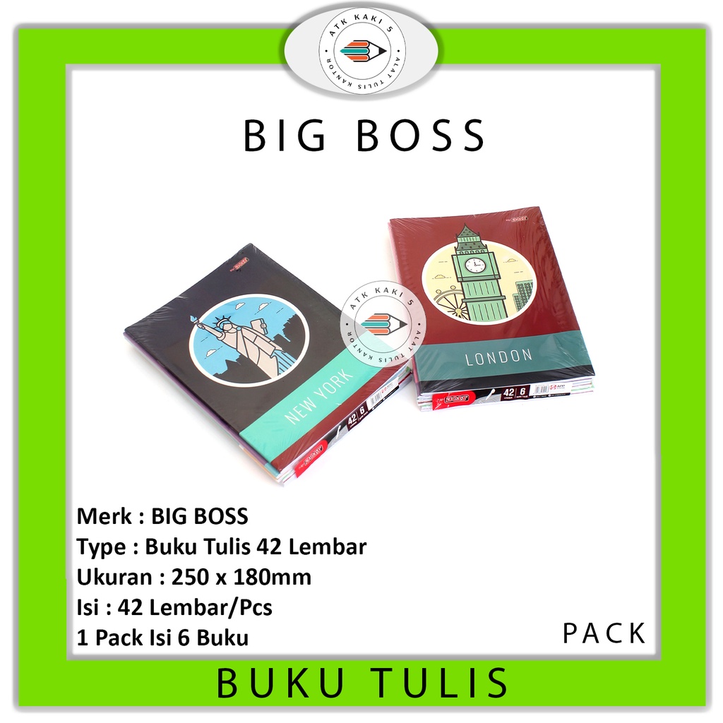 Jual BIG BOSS - Buku Tulis 42 Lembar - Pack | Shopee Indonesia