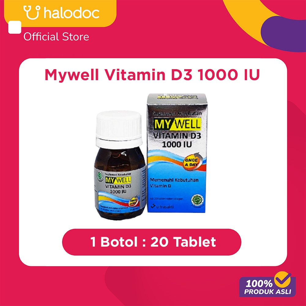Jual Mywell Vitamin D3 1000 IU 20 Tablet | Shopee Indonesia