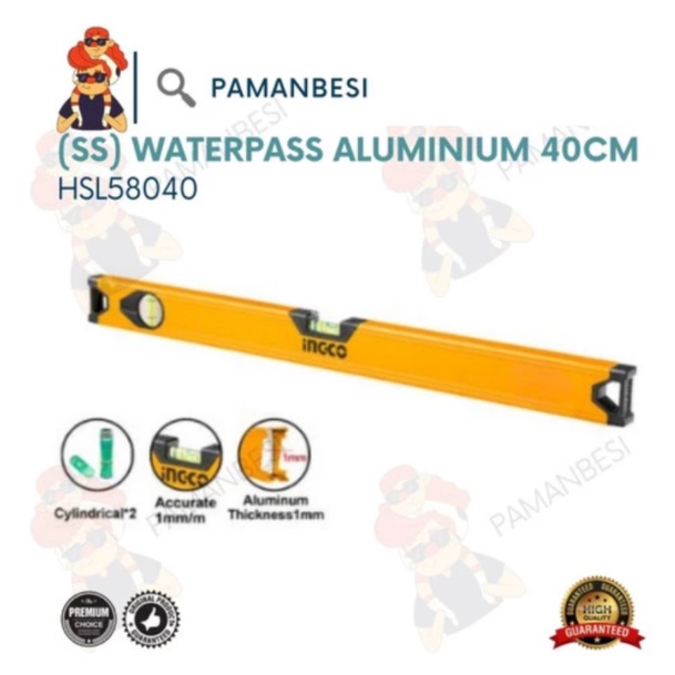 Jual Waterpass Aluminium Spirit Level Waterpas INGCO HSL58040 Alat ...