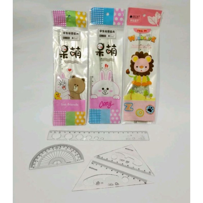 Jual Penggaris set ( isi 4 ) | Shopee Indonesia