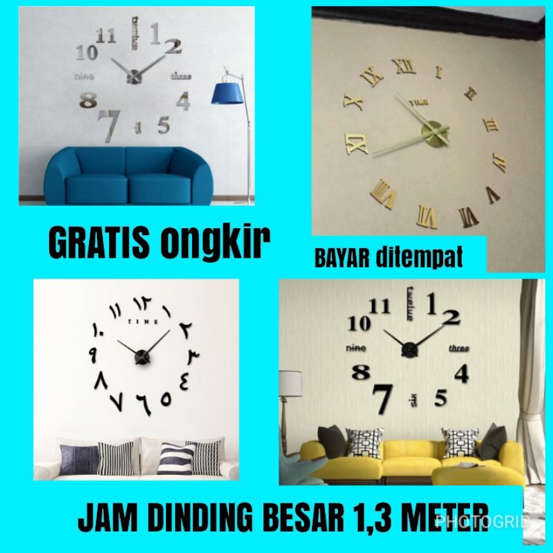 Jual Jam Dinding Tempel Tembok BESAR 130 cm Jam Dinding DIY Besar Jam ... Jual Jam Dinding Tempel Tembok BESAR 130 cm Jam Dinding DIY Besar Jam ...