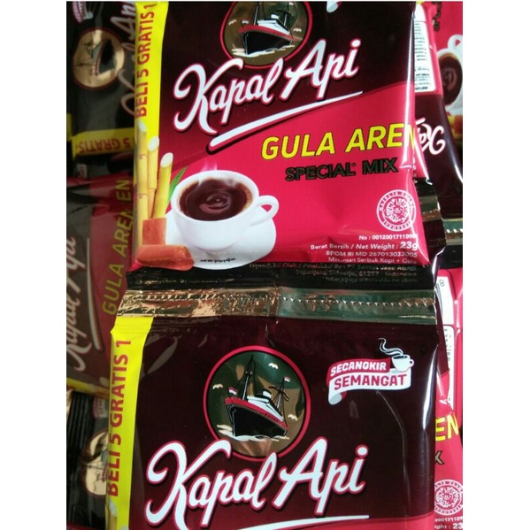 Jual KOPI KAPAL API GULA AREN renceng BELI 5 GRATIS 1 (= 12 sachet ...