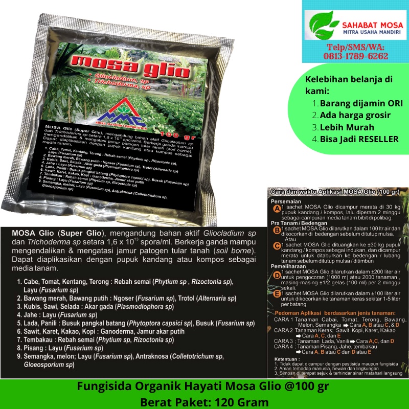 Jual Mosa Glio 100 Gram Obat Fungisida Obat Layu Fusarium Akar Gada ...