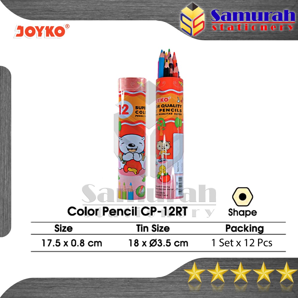 Jual Pensil Warna Joyko CP 12 RT Panjang ( Box Kaleng ) / Color Pencil ...