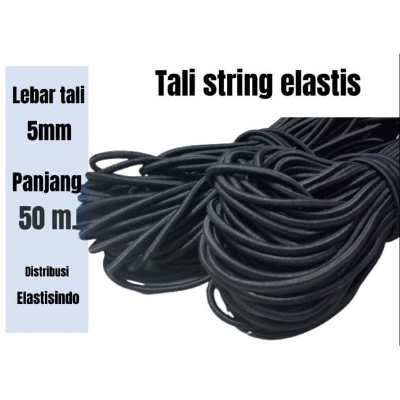 Jual Tali elastis tali string tali karet 5mm pergulung. | Shopee Indonesia