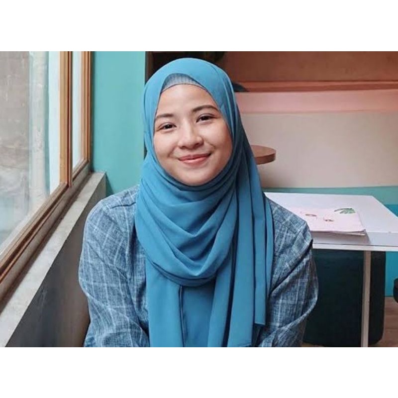 Jual Pashmina ceruty babydoll polos warna biru muda by khazanah hijab | Shopee Indonesia