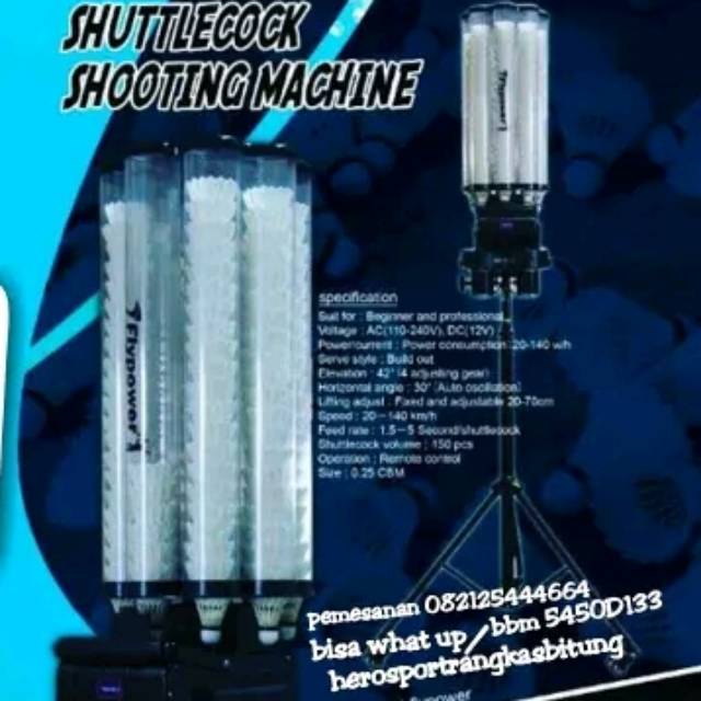 Jual FLY POWER SHUTTLECOCK SHUTTLE COCK SHOOTING MACHINE /MESIN KOK ...