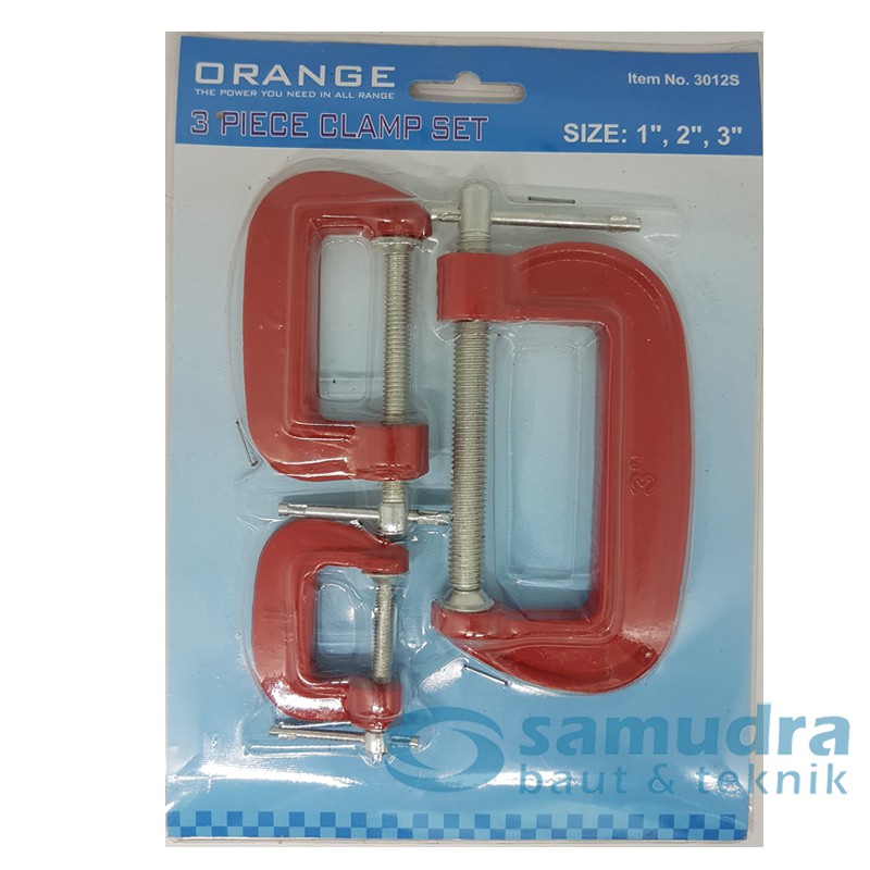 ORANGE KLEM C SET 3 PCS - CATOK PENJEPIT KAYU - C CLAMP SET | Shopee ...