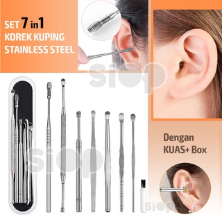 Jual Set Korek Kuping 7 in1 Pembersih Telinga Besi Ear Pick Stainless ...