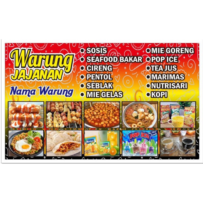 Jual Banner/Spanduk Warung Jajanan/Aneka bakaran sosis 1x60 | Shopee ...
