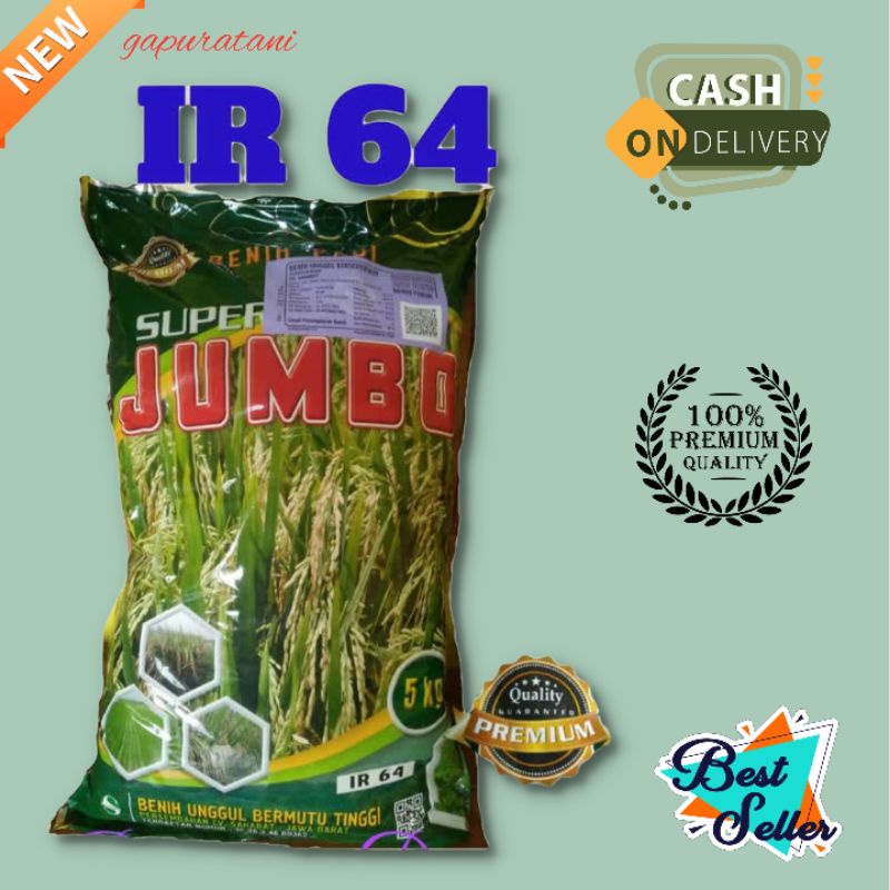 Jual benih padi unggul IR 64 kemasan 5 kg gabah besar | Shopee Indonesia