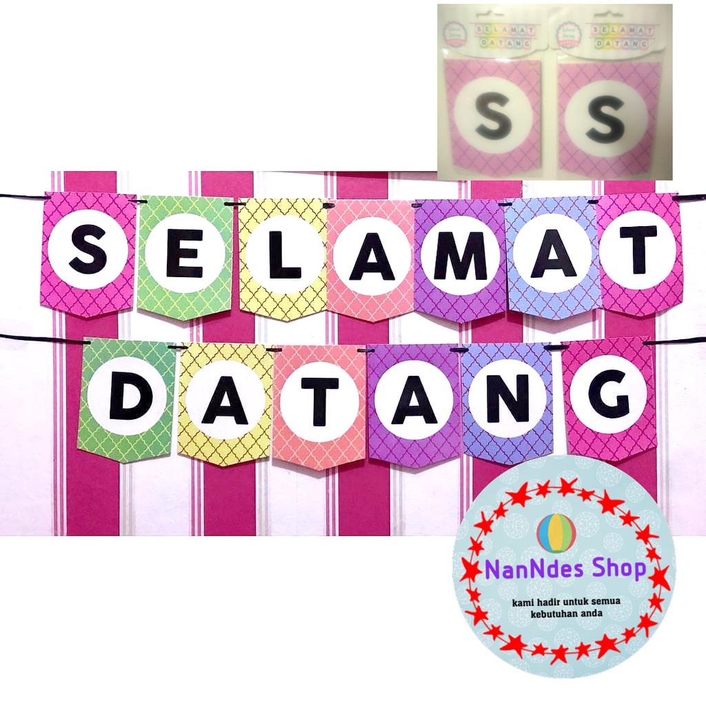 Jual Banner Selamat Datang / Bunting Flag Selamat Datang / Party Flag ...